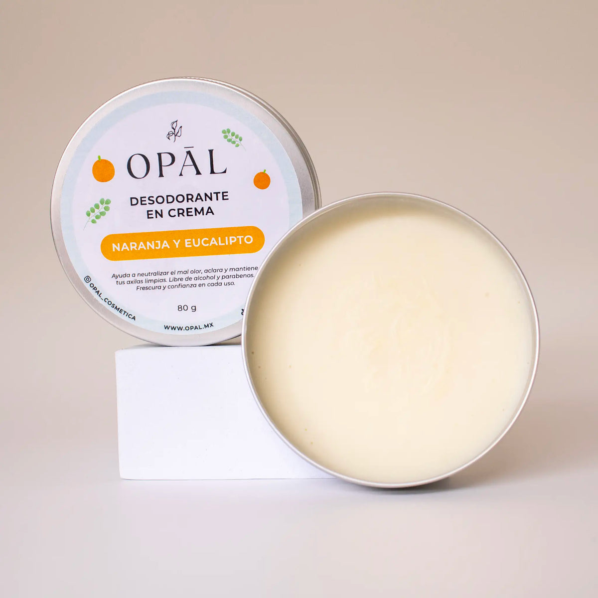 Desodorante en crema natural de naranja y eucalipto – Opāl Cosmética ...